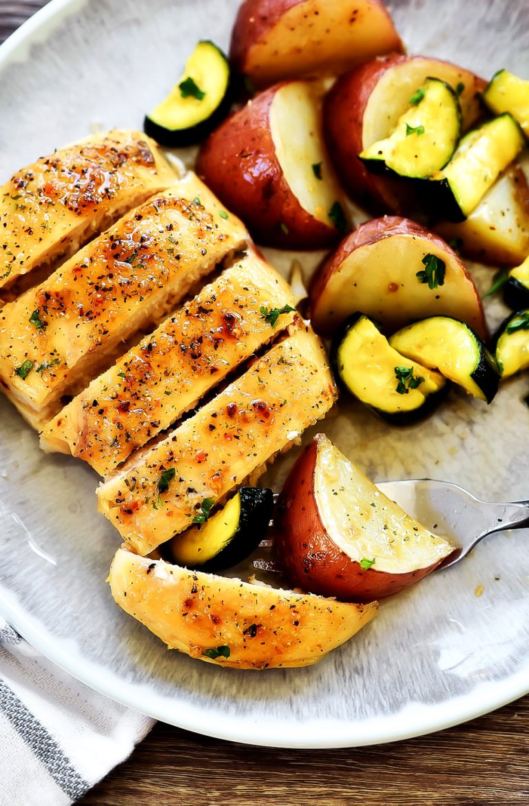 One Pan Brown Sugar Italian Chicken and Veggies - Life In The Lofthouse