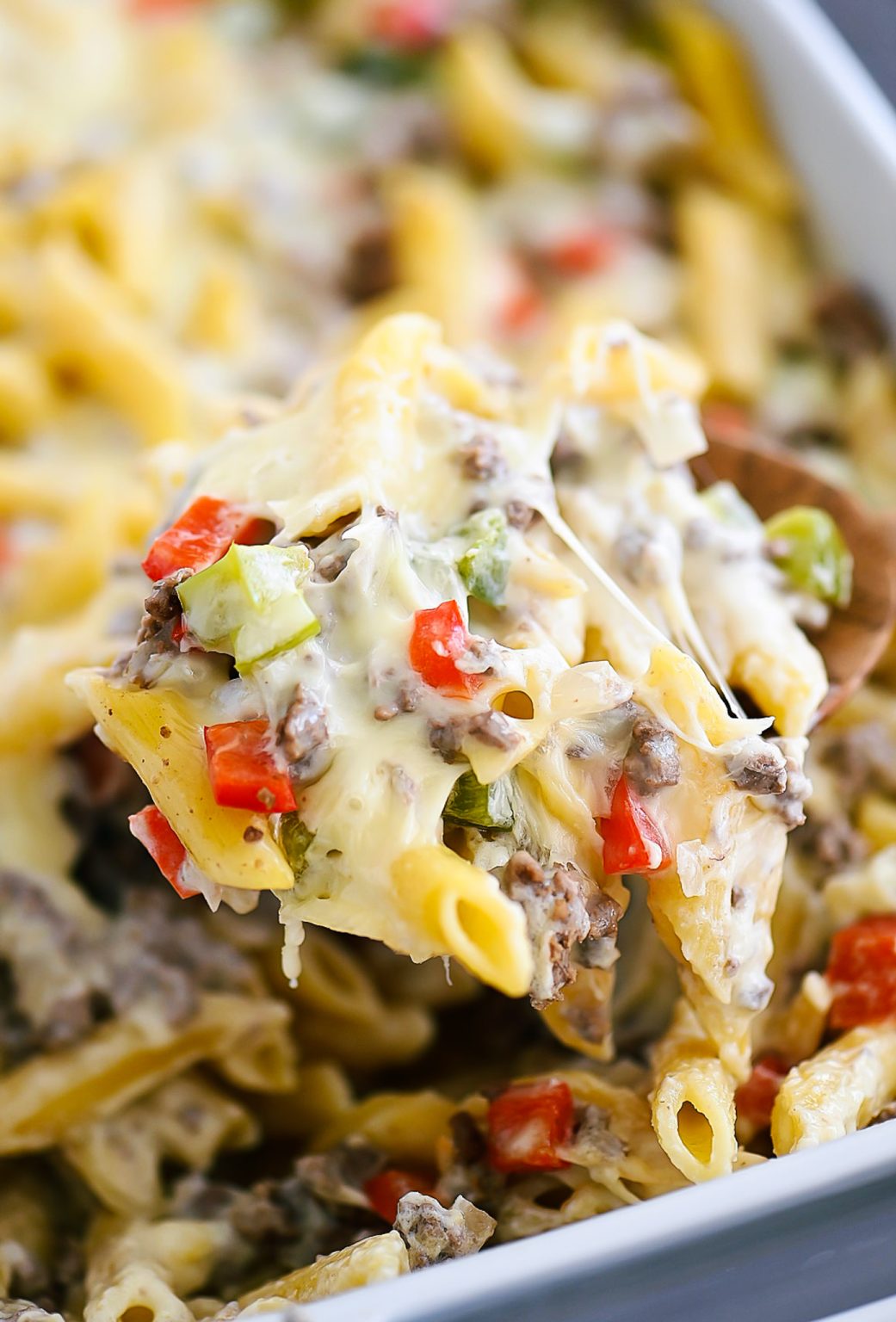 Philly Cheesesteak Pasta Bake - Life In The Lofthouse